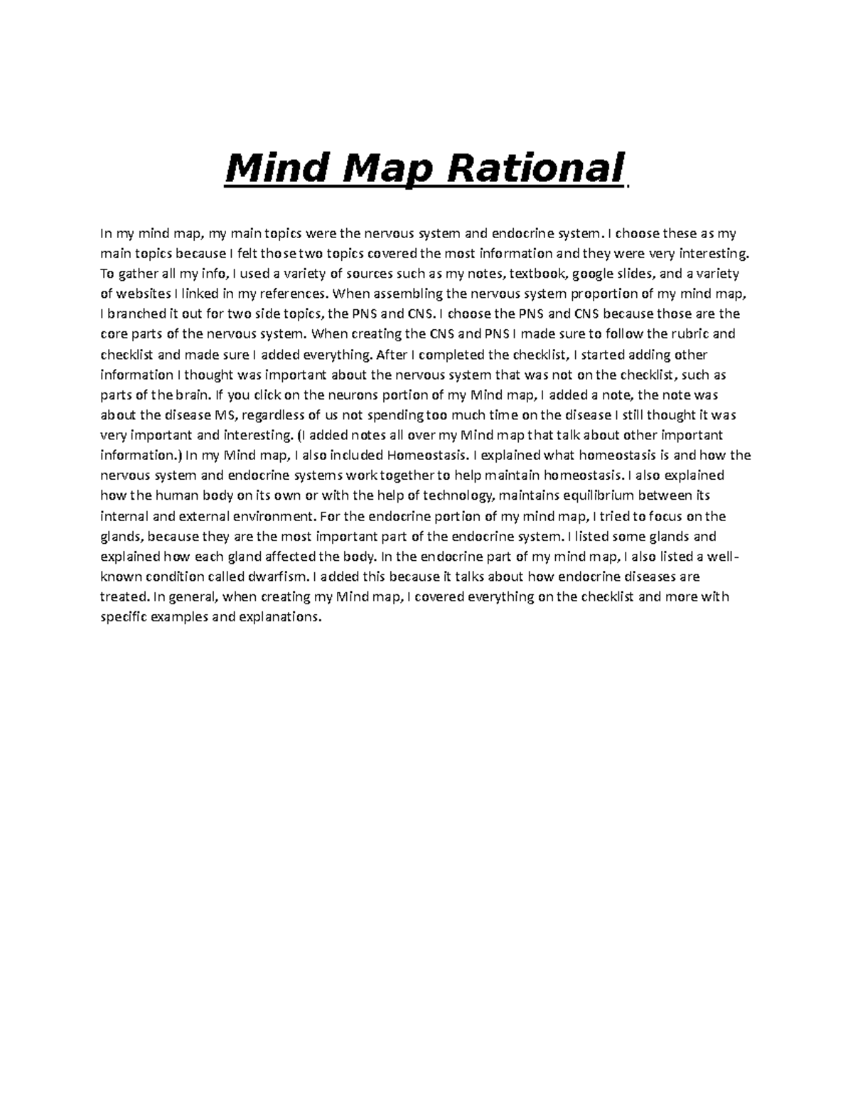 Mindmap rational - nlknk - Mind Map Rational In my mind map, my main ...