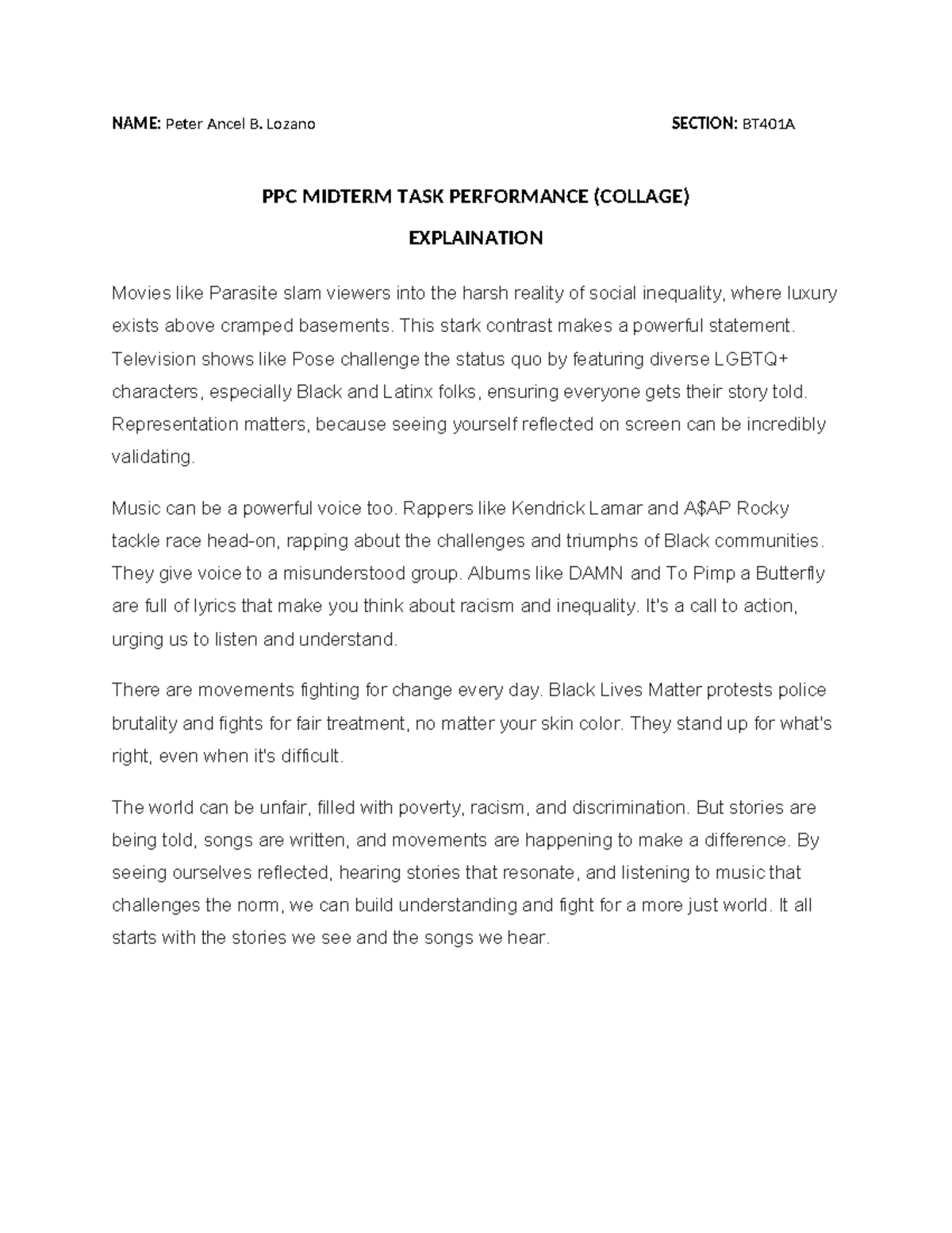 Ppctpword Explaination - NAME: Peter Ancel B. Lozano SECTION: BT401A PPC MIDTERM TASK ...