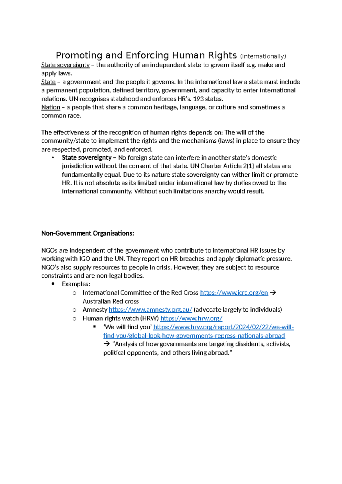 Promoting and enforcing HR internationally notes - Promoting and ...