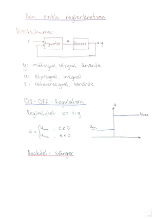 Reglerteknik föreläsningsmaterial på engelska med examplar på metod och ...