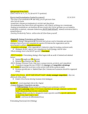 MGMT 371 Part 1 Notes - Management January 17, 2018 Chapter 1 (23 ...