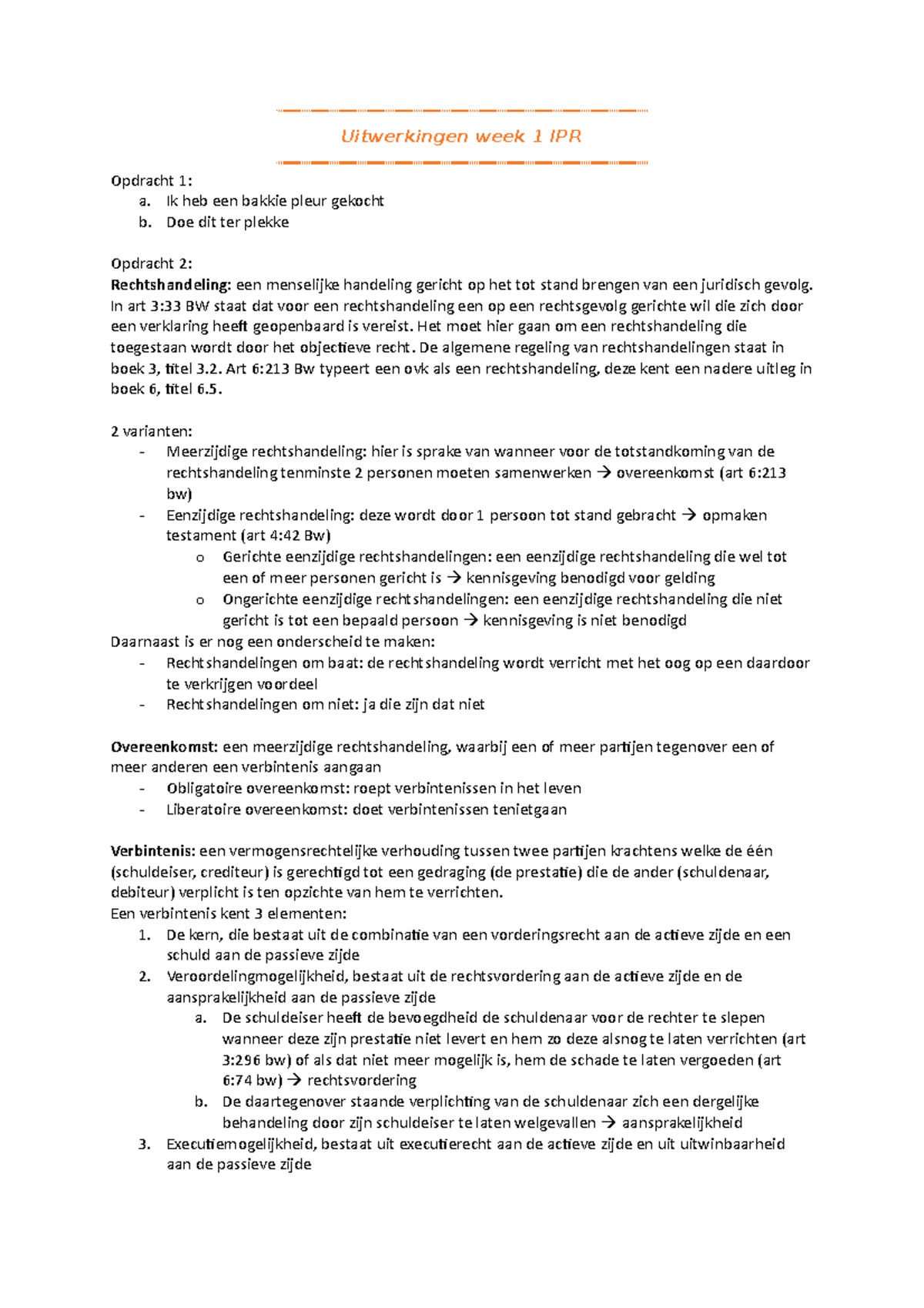 Uitwerkingen week 1 - Een uitwerking van de werkgroepopdrachten van ...