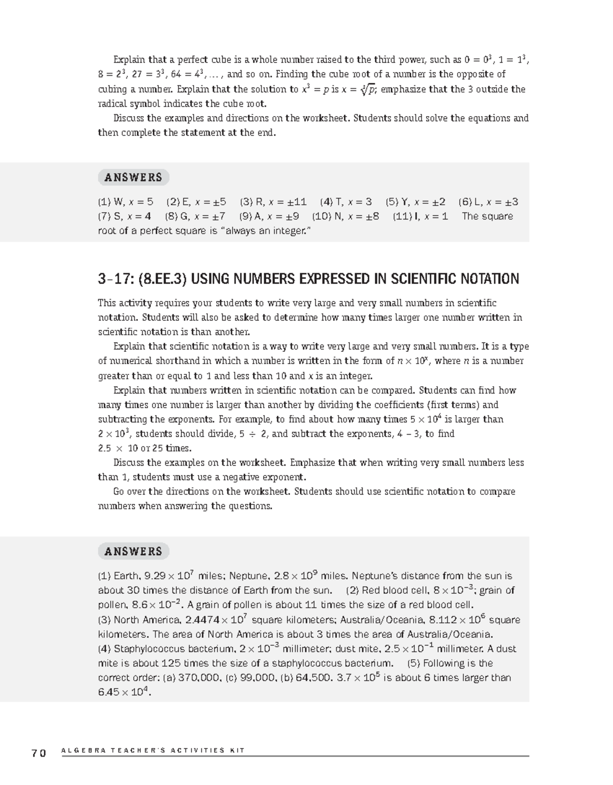 Algebra Teacher’s Activities Kit 150 Activities that Support Algebra in ...