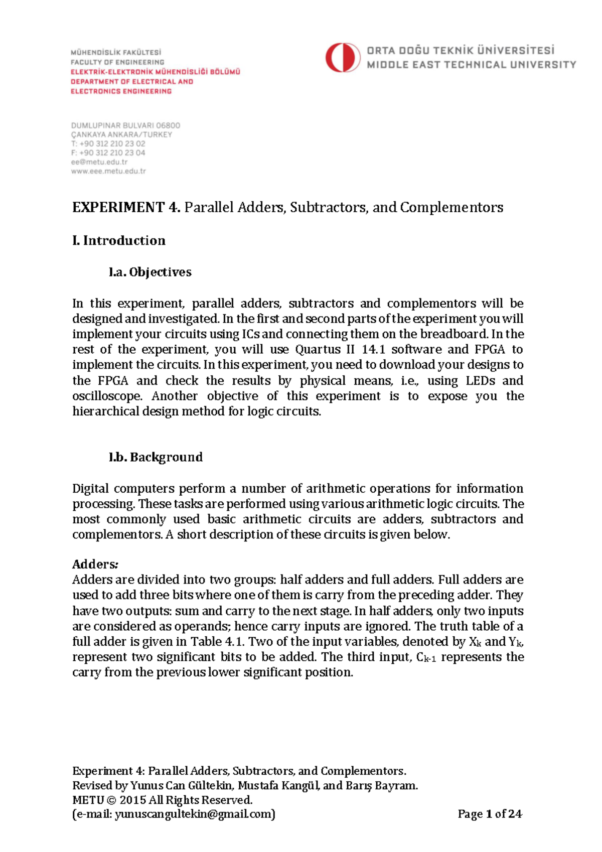 Experiment 4 - Revised by Yunus Can Gültekin, Mustafa Kangül, and Barış ...