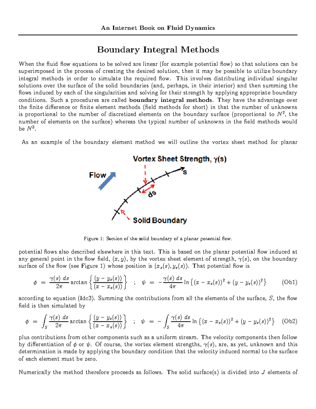 Boundaryintegralmethods An Internet Book On Fluid Dynamics Boundary Integral Methods When The