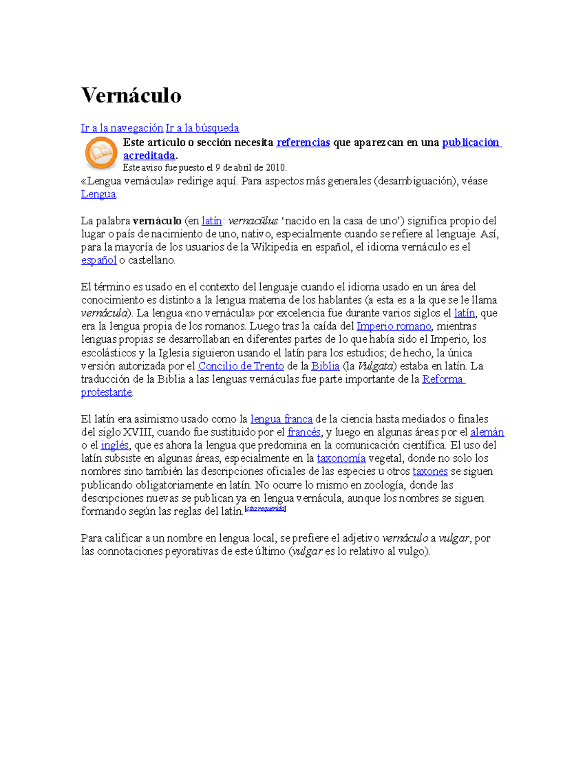 Vernáculo - Resumen de historia - Vernáculo Ir a la navegación Ir a la ...