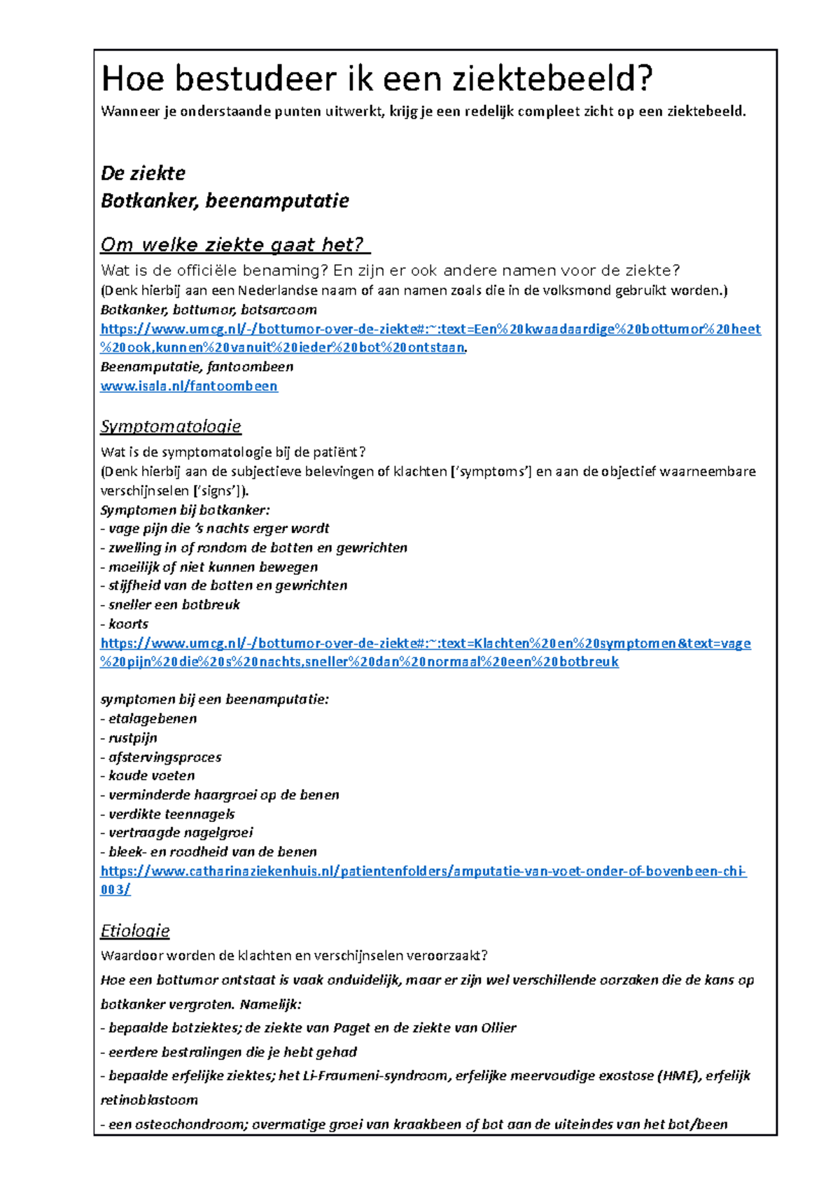 Ziektebeeld Botkanker - Hoe bestudeer ik een ziektebeeld? Wanneer je ...