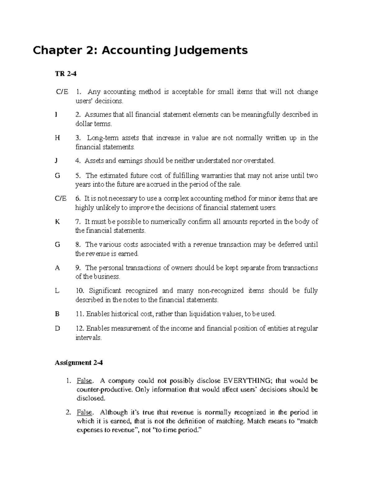 Beechy 7e V1 Student Solutions Ch02 - Chapter 2: Accounting Judgements ...