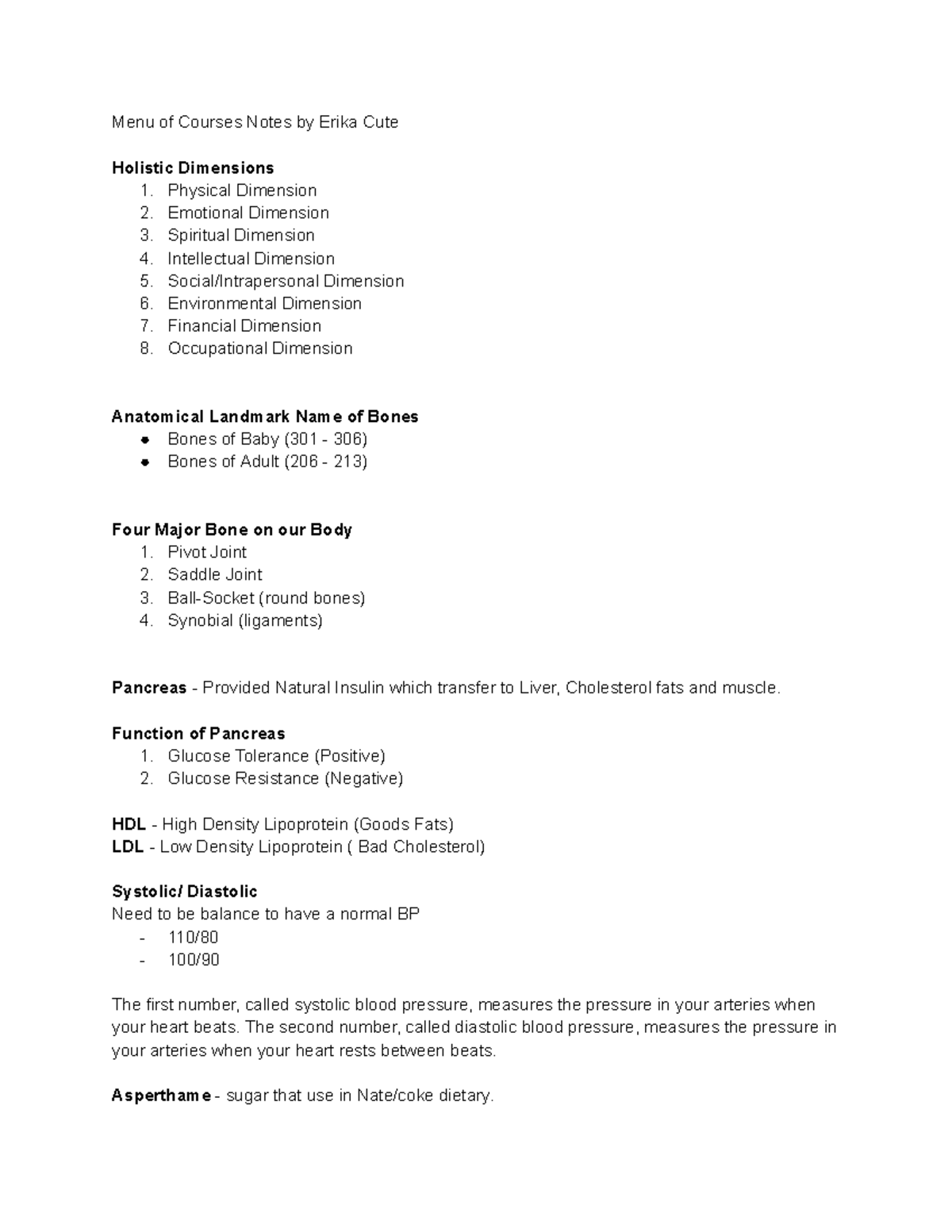 Menu of Courses Notes by Erika Cute-1 - Menu of Courses Notes by Erika ...