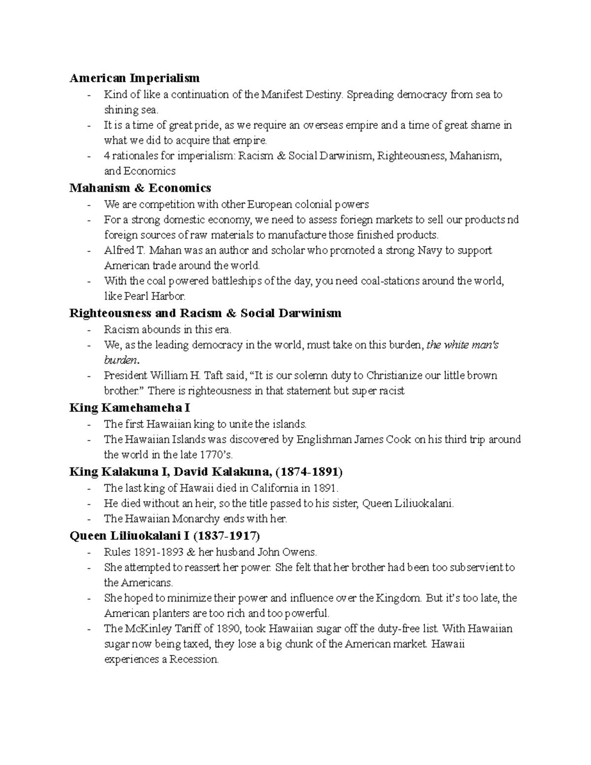 Amh 2 - spanish american war, annexation of Hawaii. - American ...