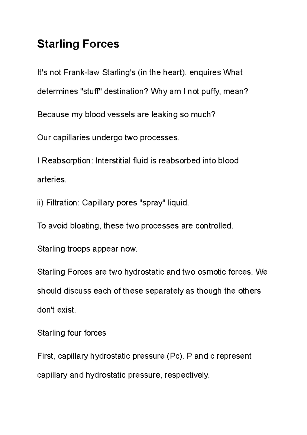 Starling Forces part 4 - Notes - Starling Forces It's not Frank-law ...