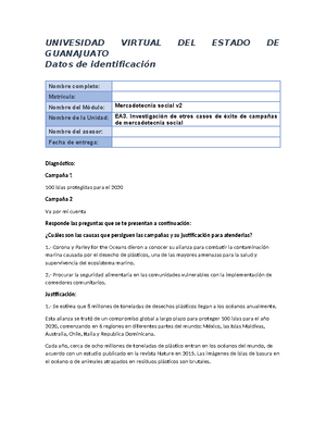 EA3. Plan estratégico de mercadotecnia y ventas (parte 1) - Formato ...