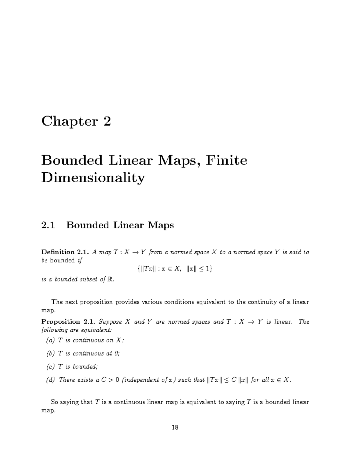 Lecture Notes-10 - Chapter 2 Bounded Linear Maps, Finite Dimensionality ...