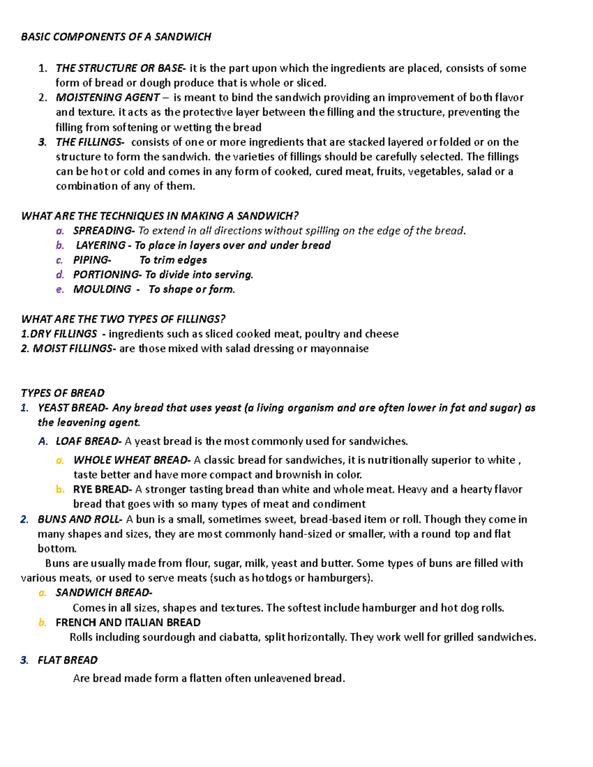 Basic Components OF A Sandwich - BASIC COMPONENTS OF A SANDWICH THE ...