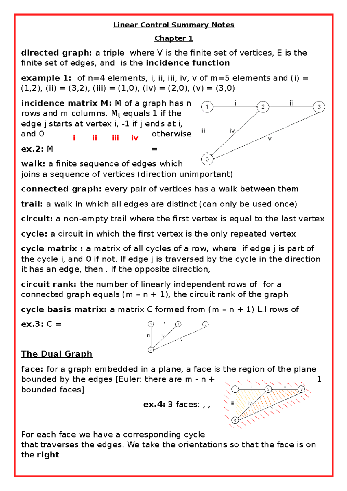 Linear Control Summary Notes - for editing - Linear Control Summary ...