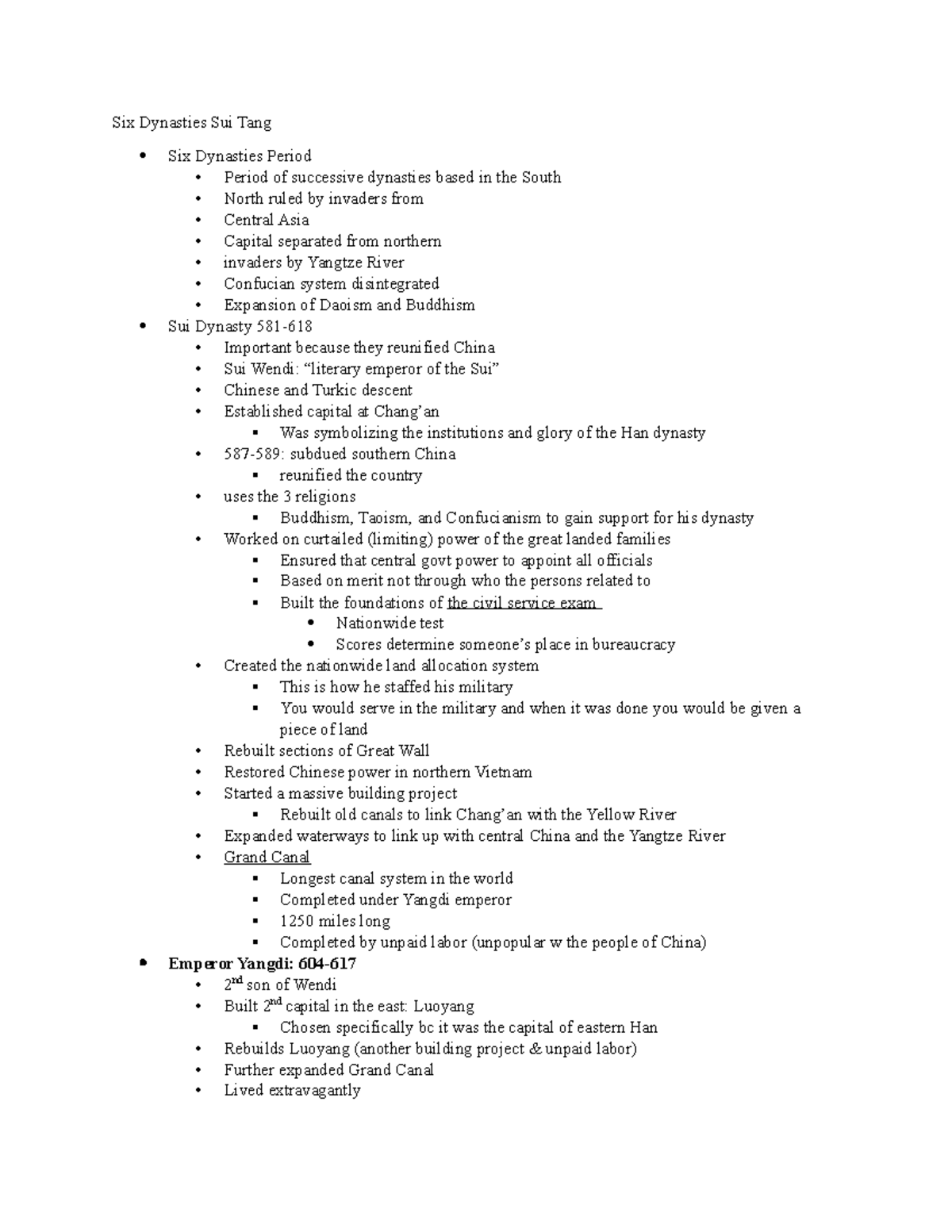 Six dynasties period, sui, tang - Six Dynasties Sui Tang Six Dynasties ...