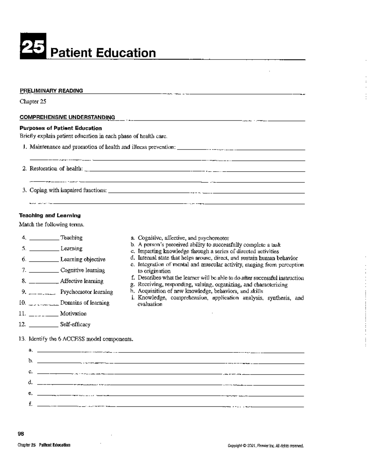 Patient Education - Notes - NUR 1211C - Studocu