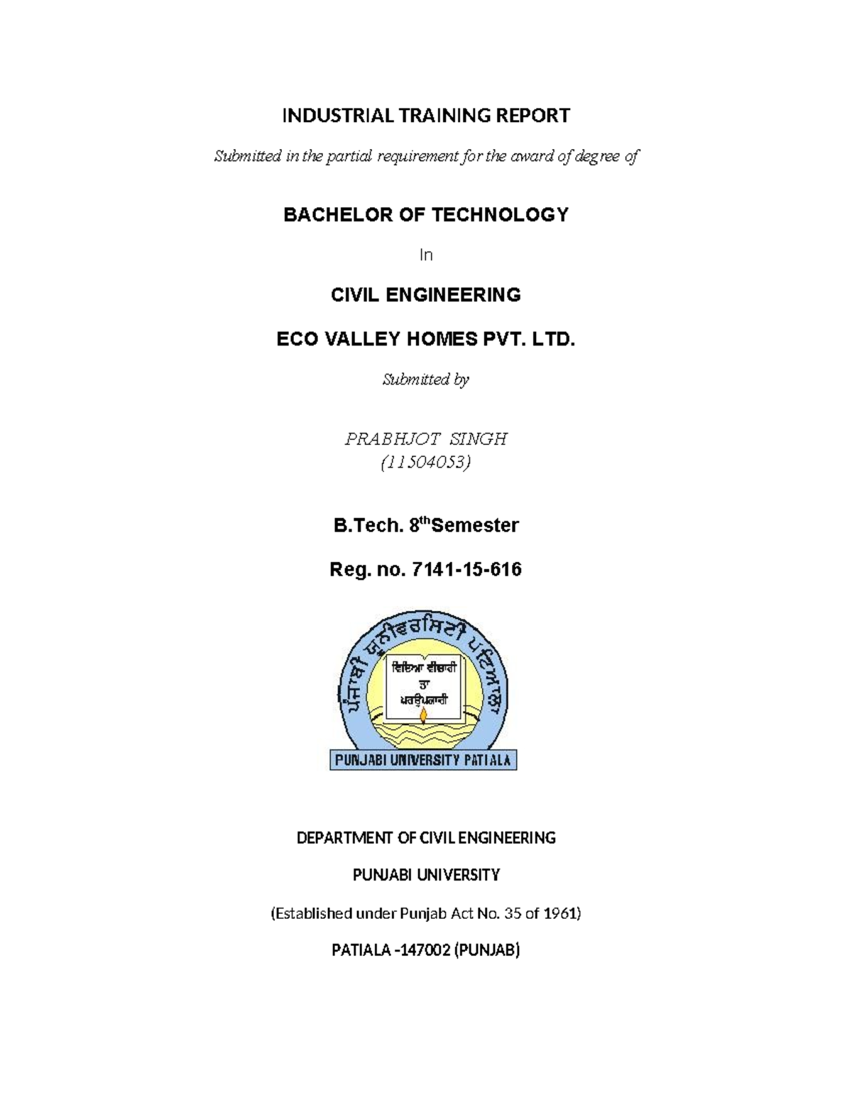 418812182 Project report on building - INDUSTRIAL TRAINING REPORT ...