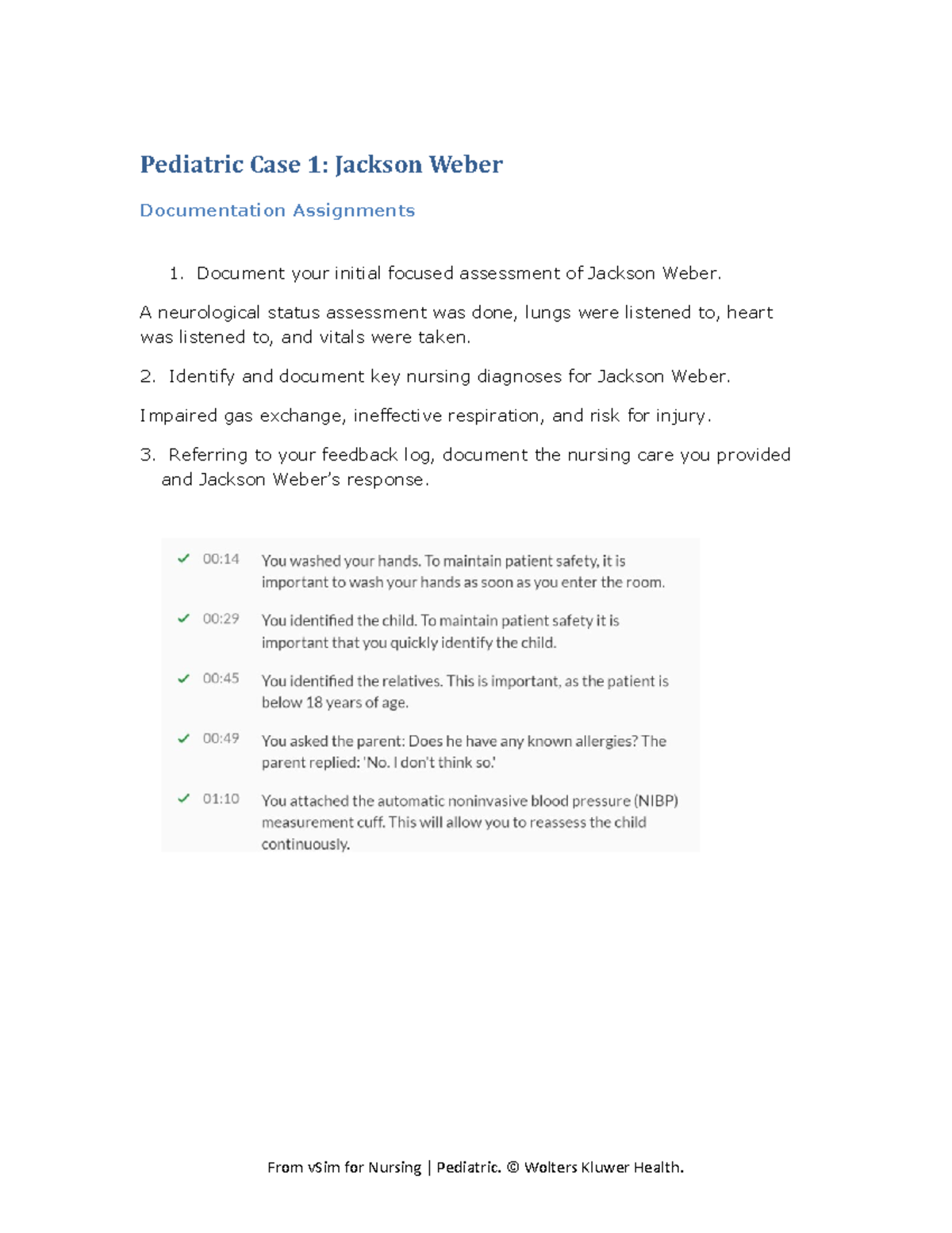 Ped Case 01 Jackson Weber v Sim2 DA - Pediatric Case 1: Jackson Weber ...