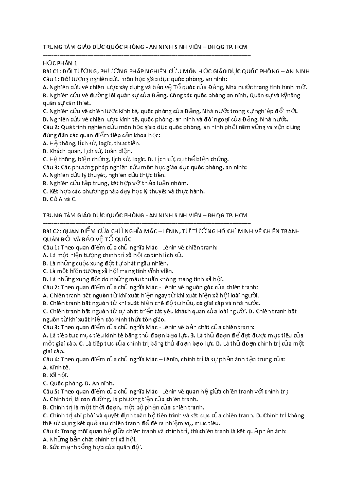 Qp an - Hshshsh - TRUNG TÂM GIÁO D ỤC QUỐỐC PHÒNG - AN NINH SINH VIÊN ...