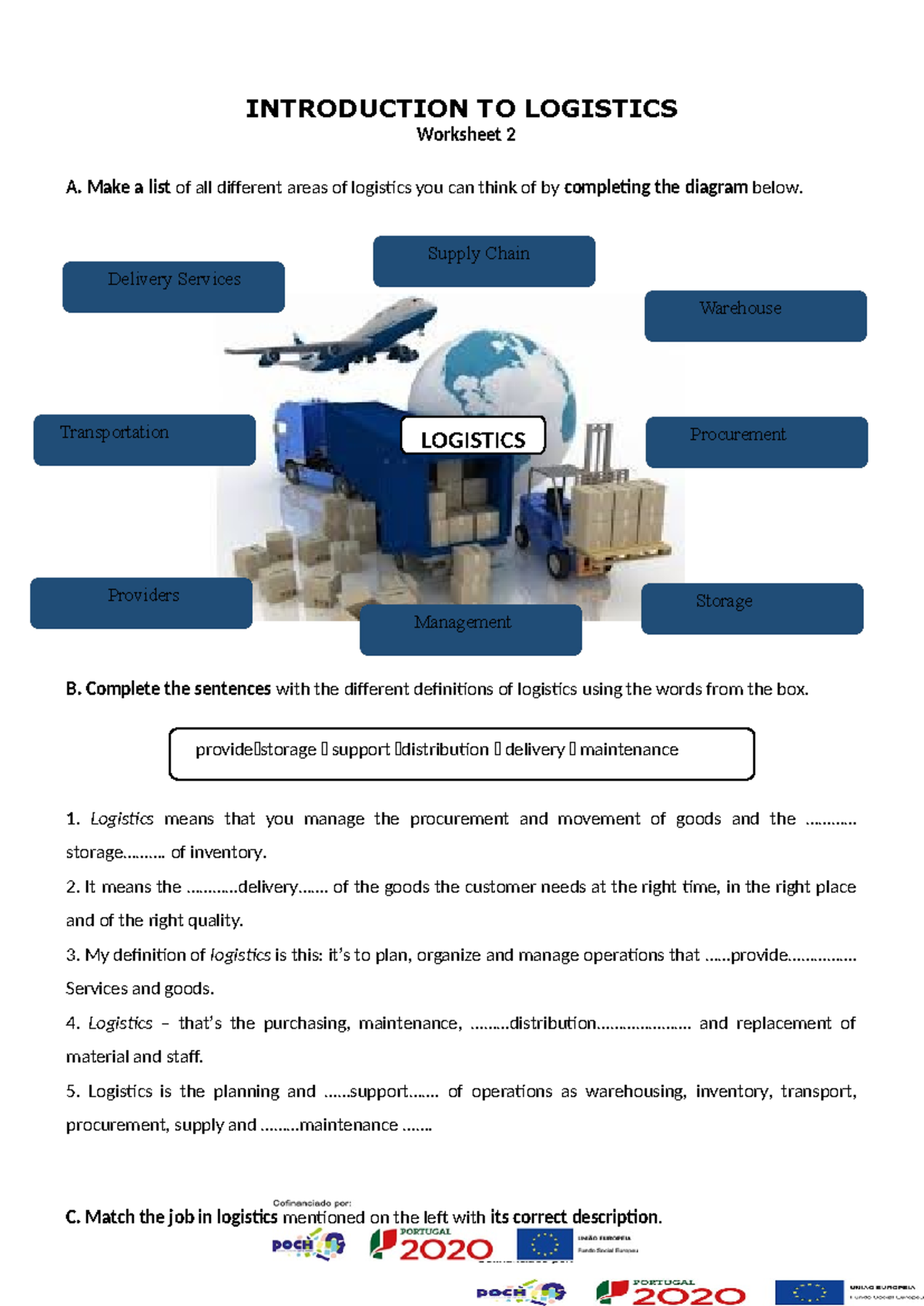 Worksheet 3 resolvida - trabalho inglês para logistica - INTRODUCTION ...