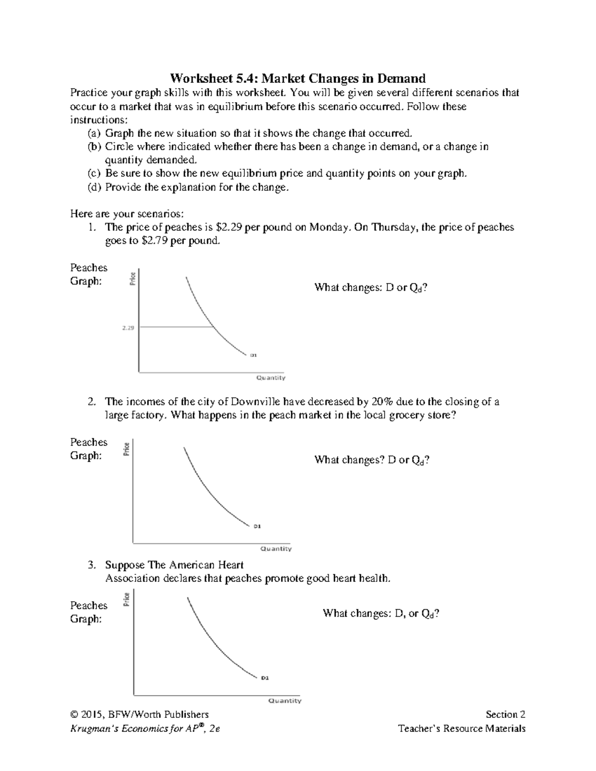 Worksheet 5 - helpful with lectures when lazy to go - © 2015, BFW/Worth ...