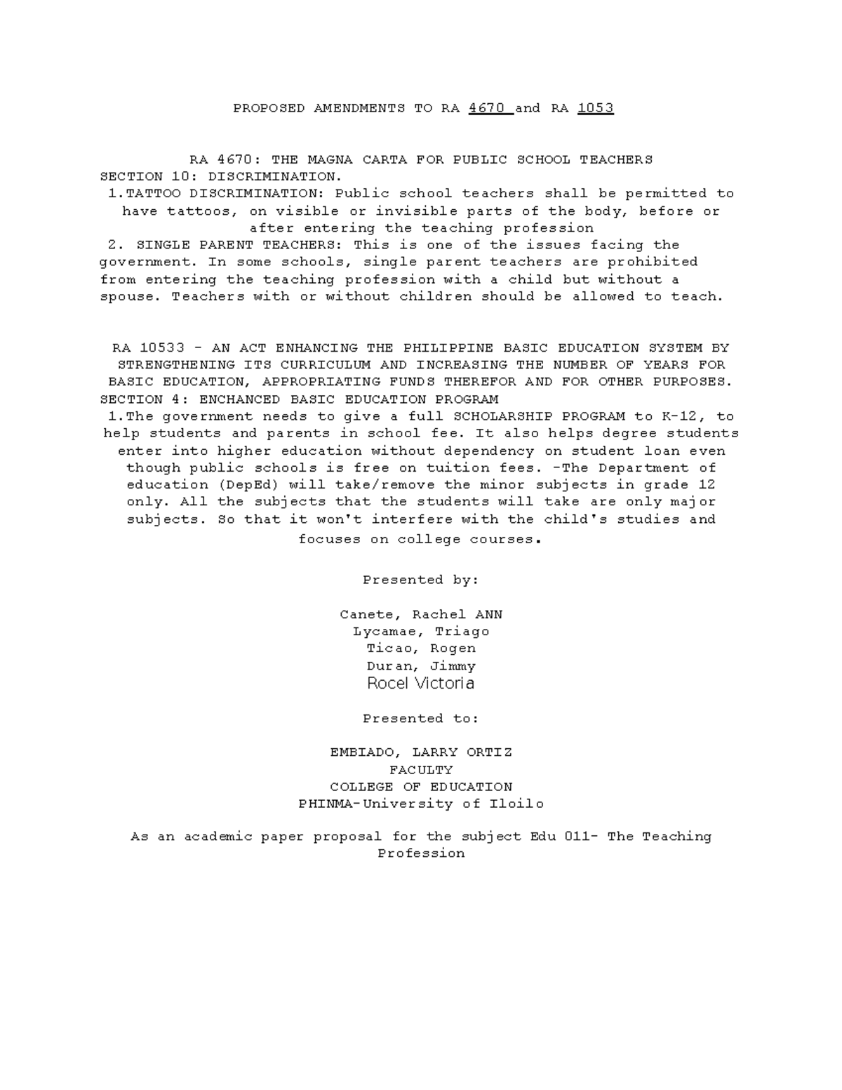 EDO-011 Output - read and undrstand - PROPOSED AMENDMENTS TO RA 4670 ...