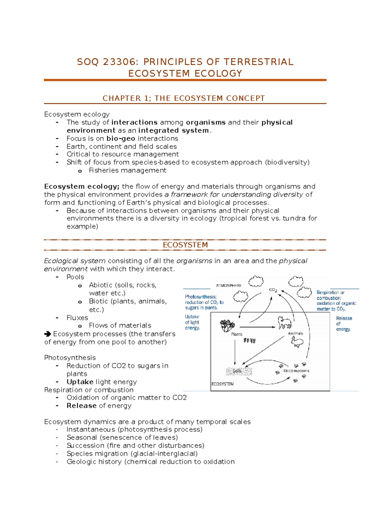 Chapter 1: The Ecosystem Concept - SOQ 23306: PRINCIPLES OF TERRESTRIAL ...