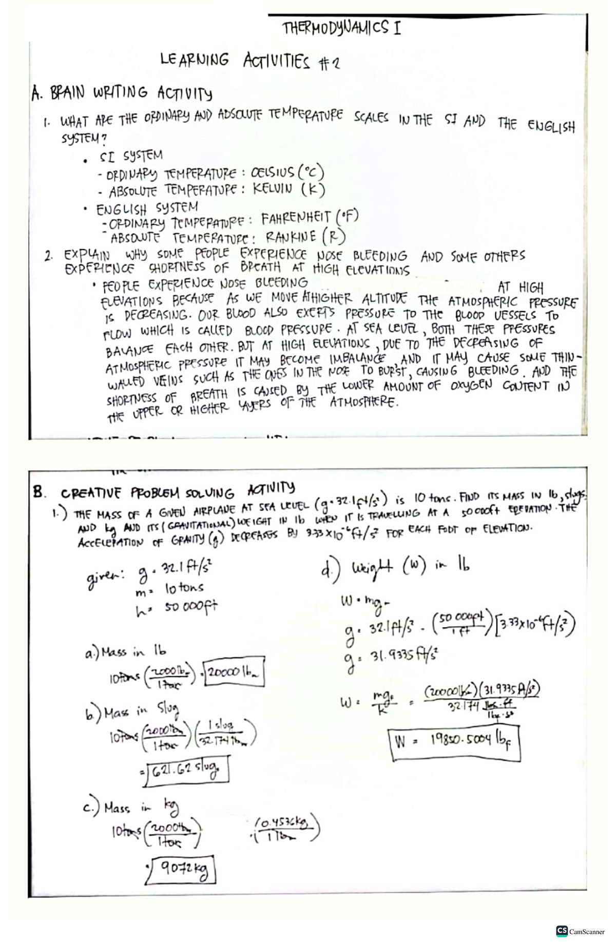 Thermodynamics - Learning Activities#2 - Mechanical Engineering ...