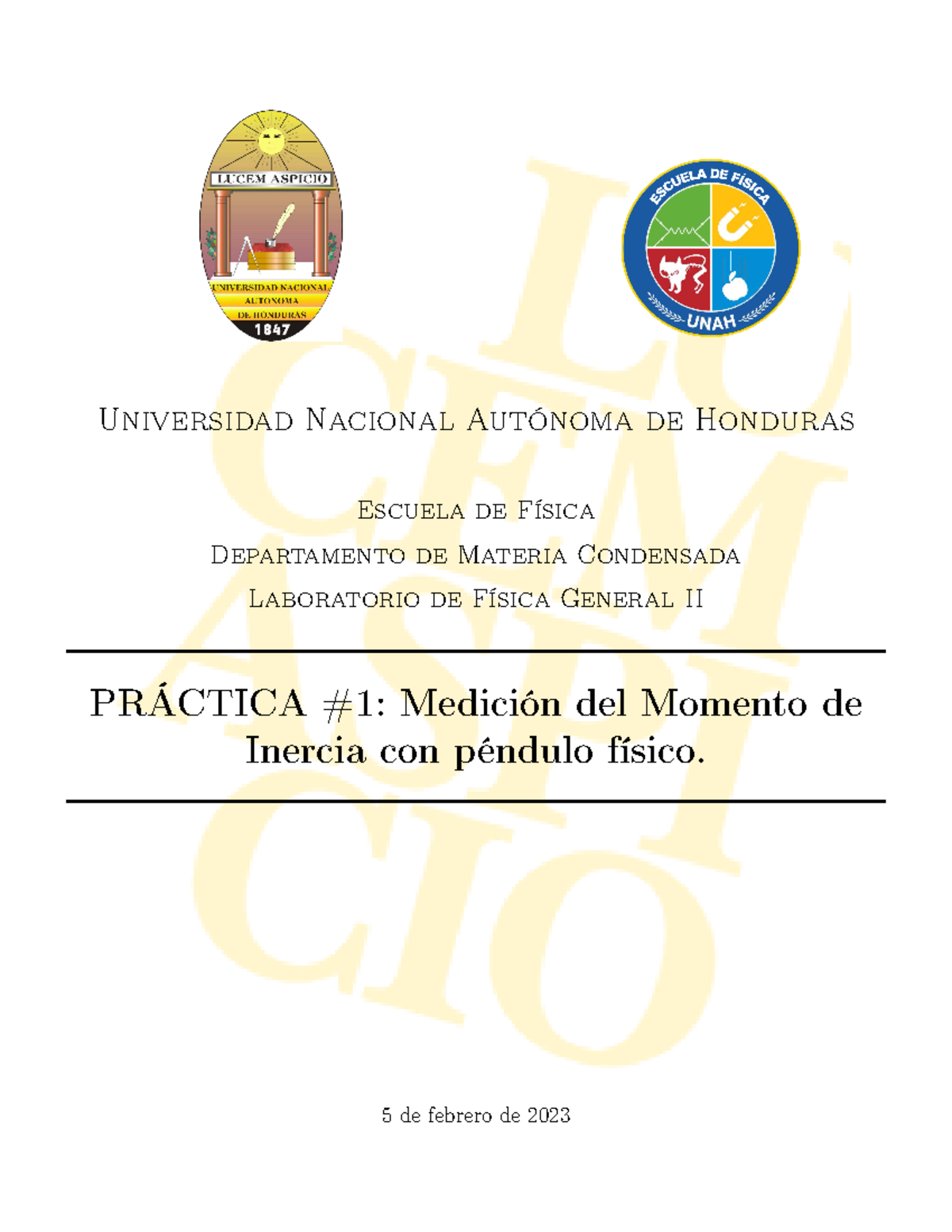 Ponderaci n Practica Momento de Inercia con P ndulo F scio - Universidad Nacional Autónoma de ...