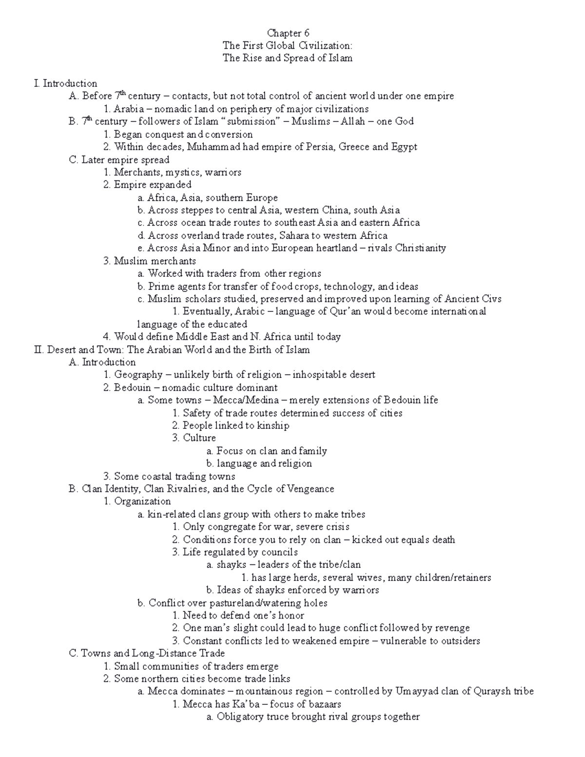Stearnschapter 6 - jwd;jdn;d - Chapter 6 The First Global Civilization ...