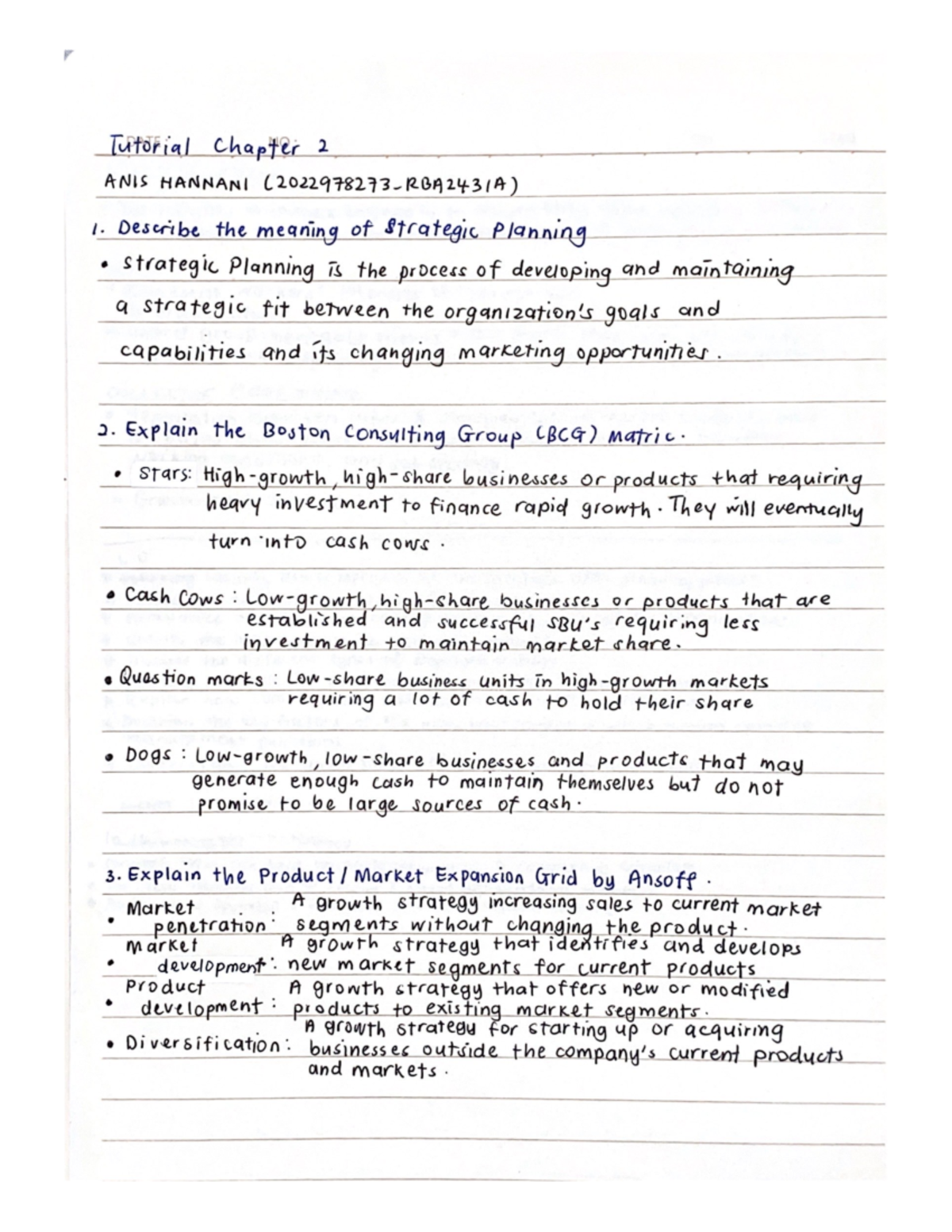 Anis Hannani Mohd Rizalman RBA243-1A Tutorial Chapter 2 - Principle of ...