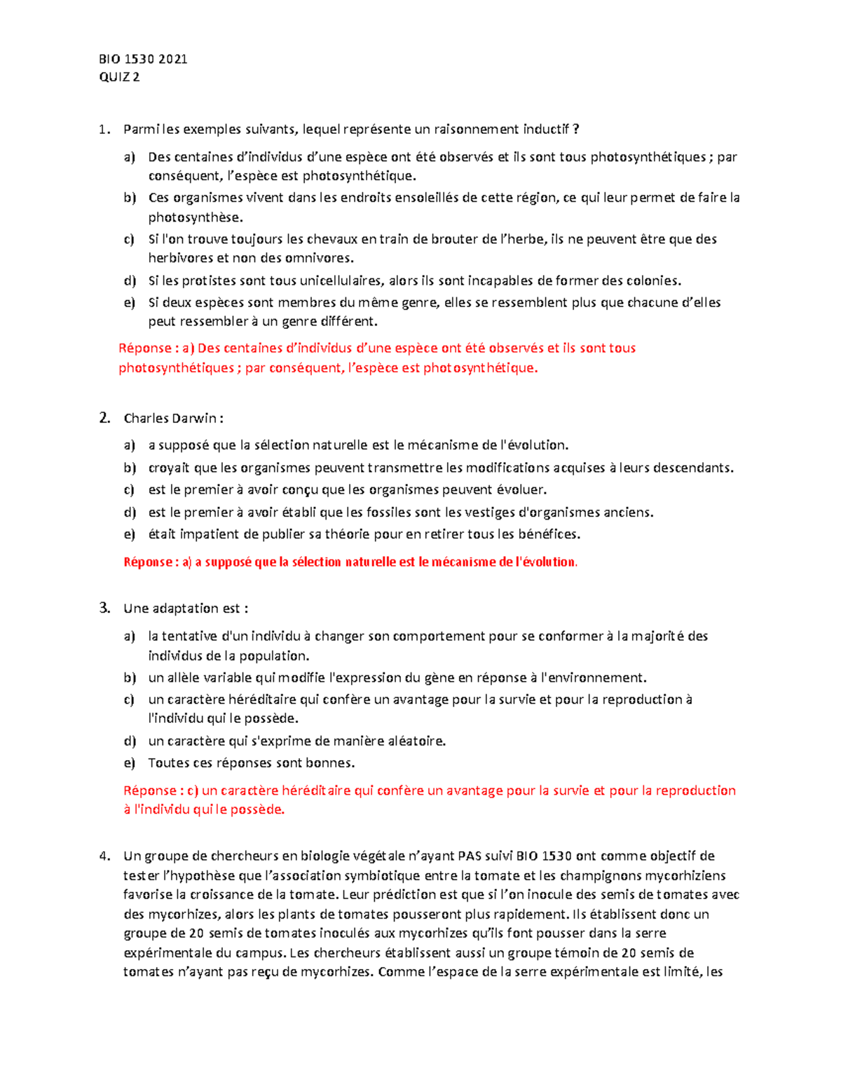 BIO 1530-2021-QUIZ 2-Corrigé - BIO 1530 2021 QUIZ 2 - Studocu