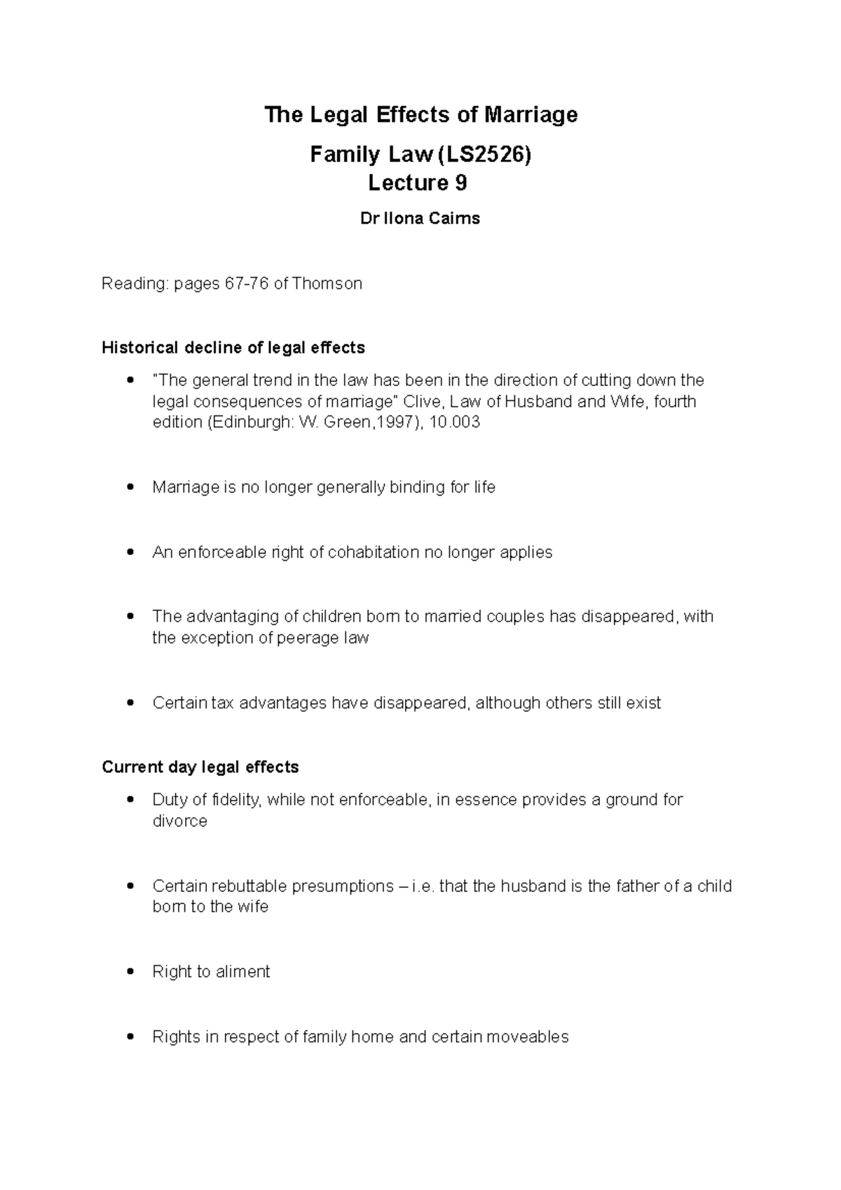 9 The Legal Effects of Marriage - The Legal Effects of Marriage Family ...