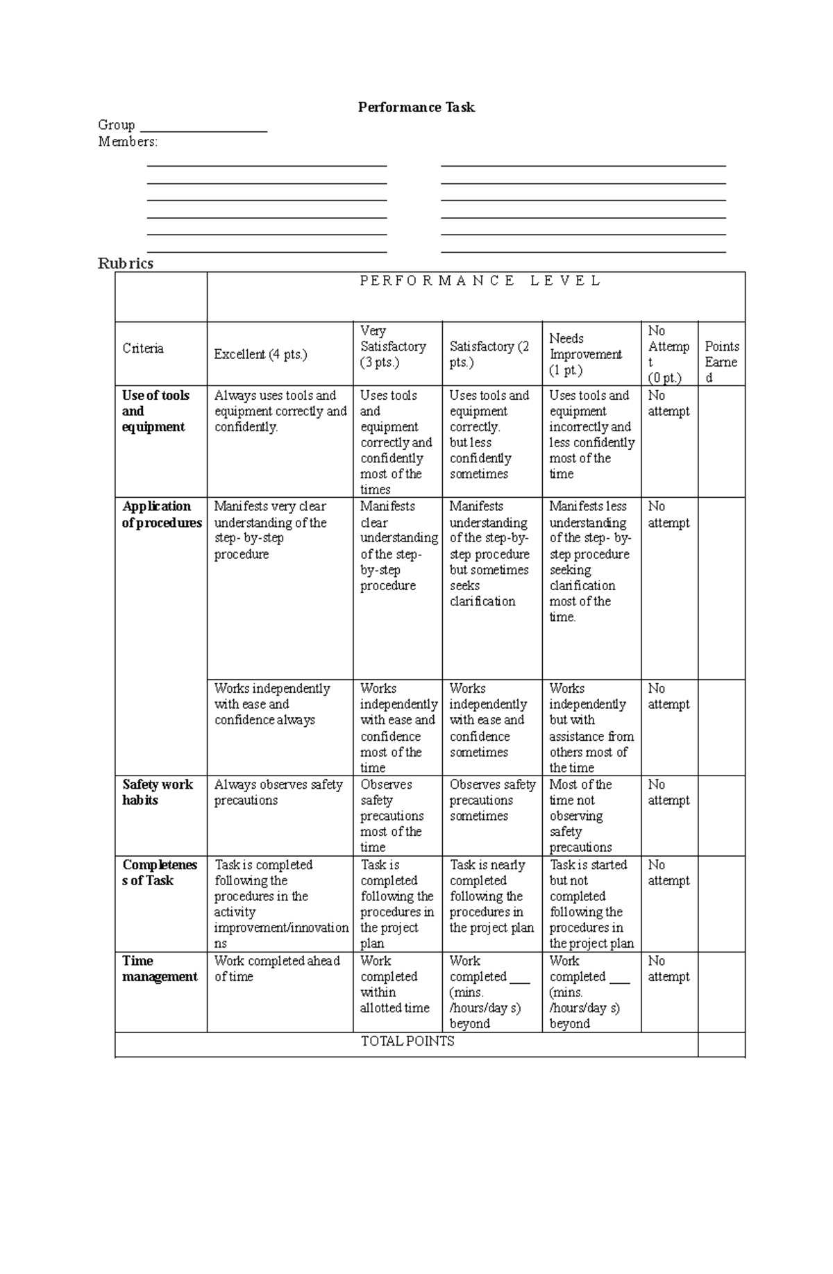 Deped Rubrics For Performance Task - photos and vectors