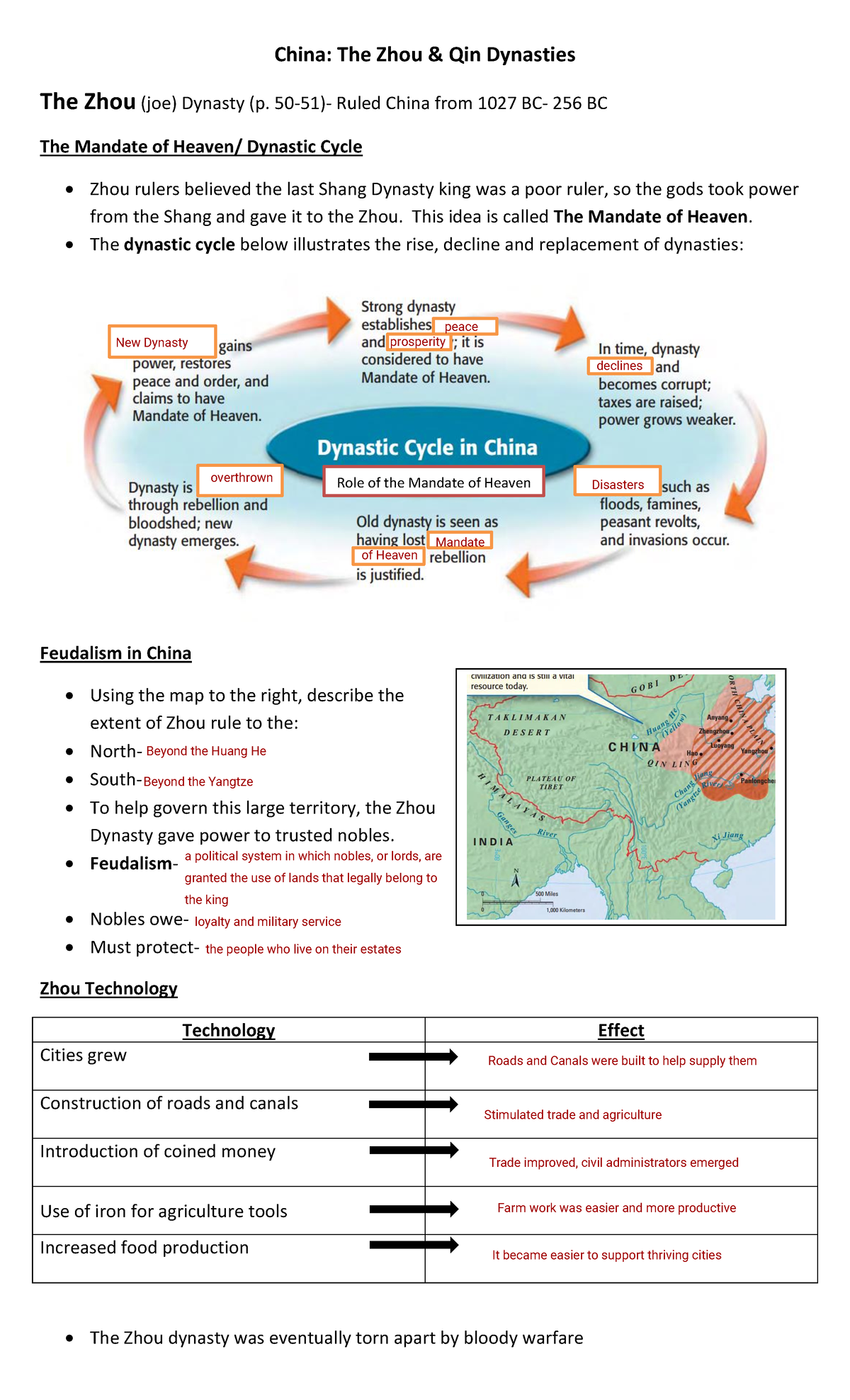 Zhou and Qin Dynasties 1314 - China: The Zhou & Qin Dynasties The Zhou ...