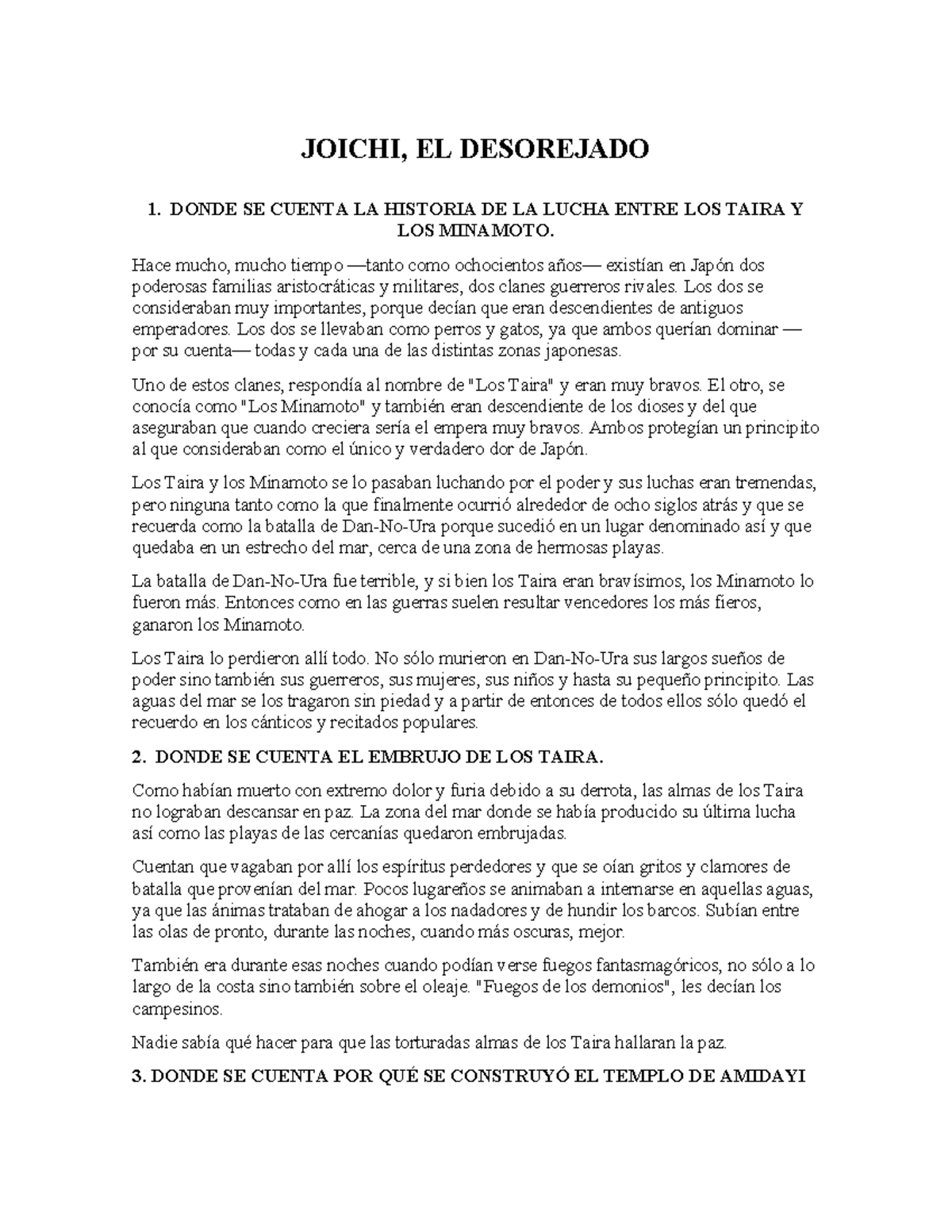 Hoichi - JOICHI, EL DESOREJADO 1. DONDE SE CUENTA LA HISTORIA DE LA ...
