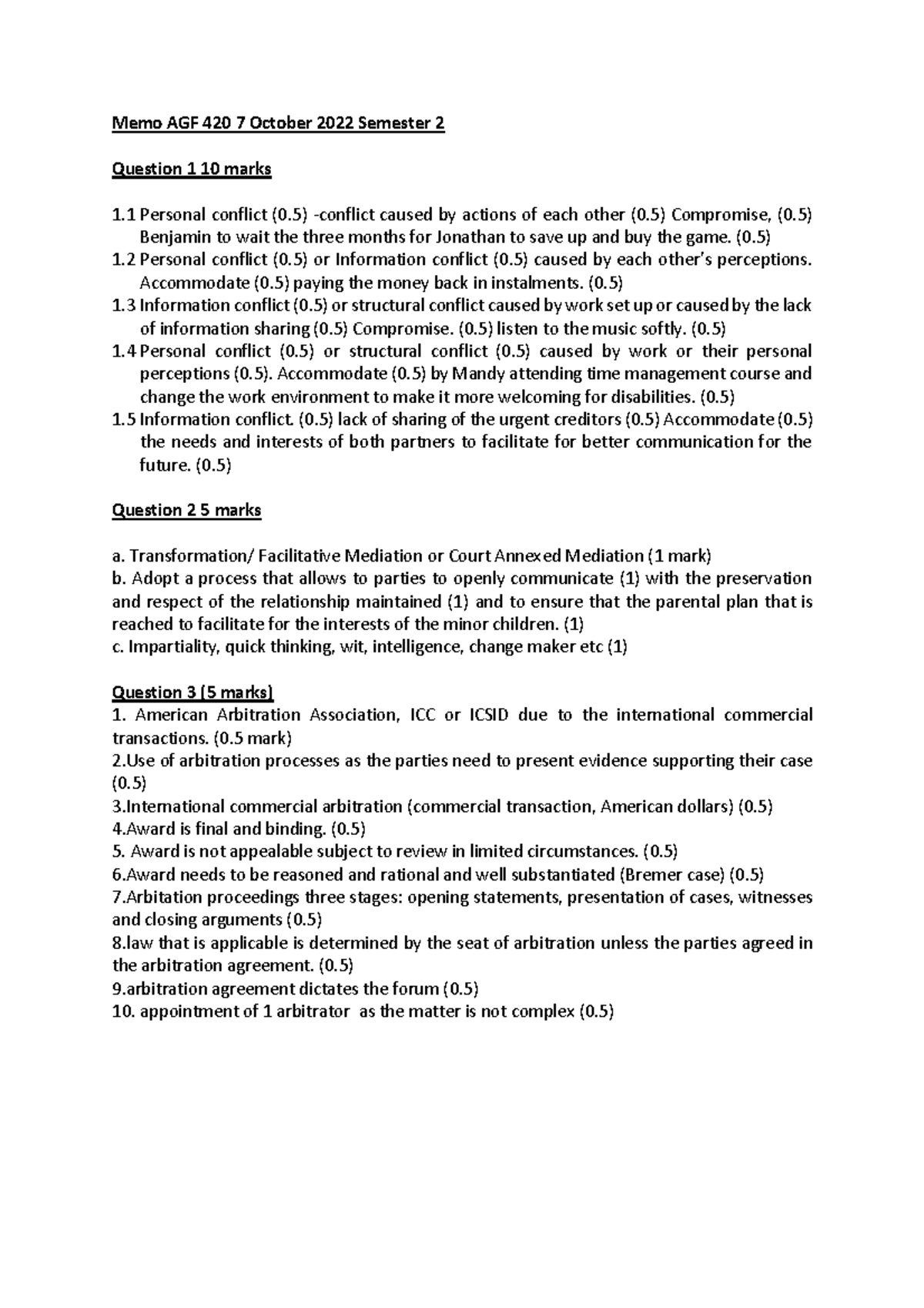 Memo-AGF 420 Semester Test- 7 October 2022 - Memo AGF 420 7 October ...