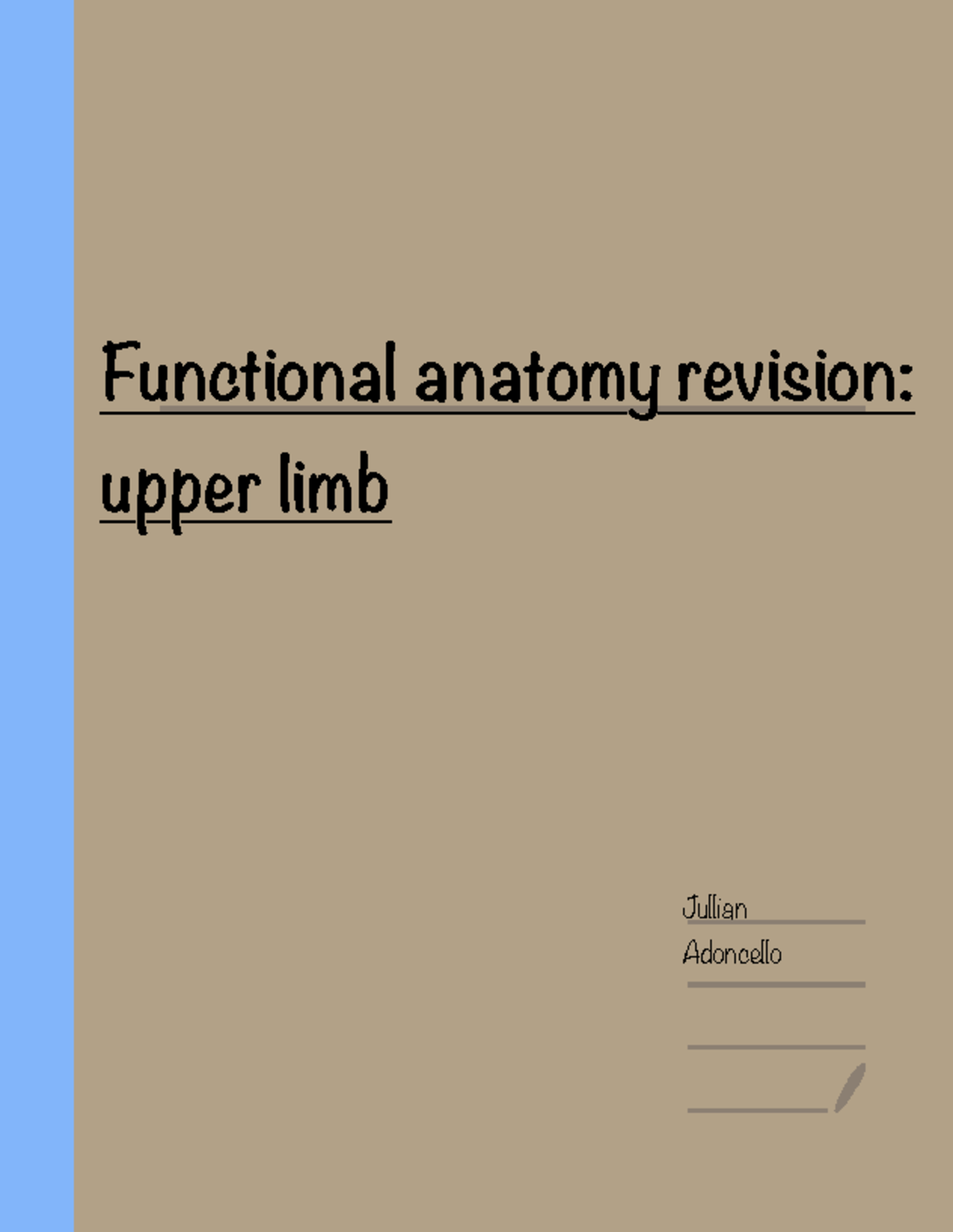 ANAT Revision of the Upper Limbs (innervation, actions, and locations ...