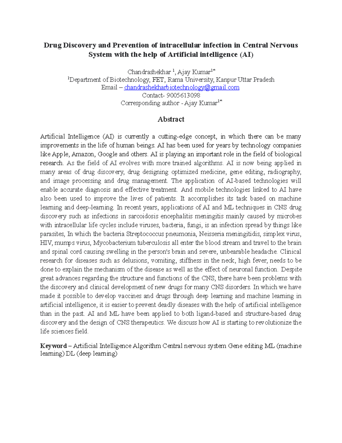 abstract on drug designing - Drug Discovery and Prevention of ...