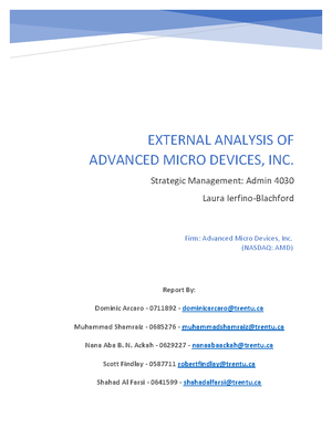 Assignment 3 - Final Report instructions - FINAL REPORT ASSIGNMENT OVERVIEW Include in cover ...