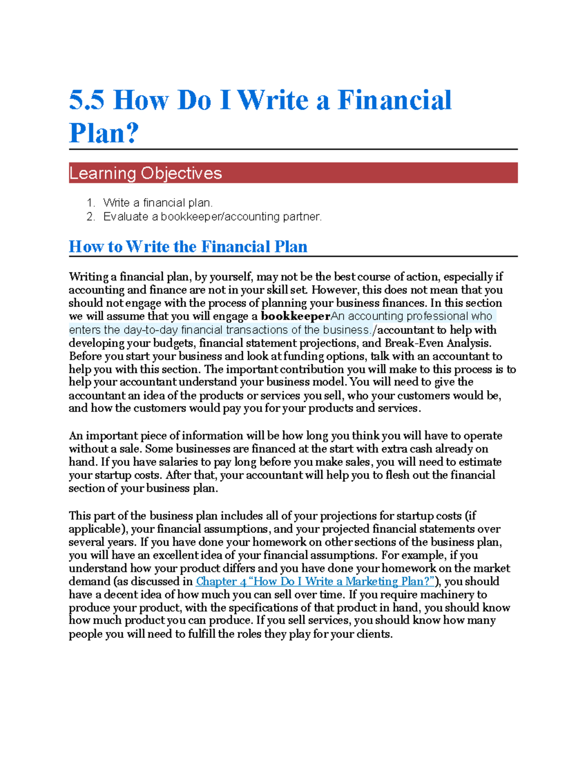 5.5 How Do I Write a Financial Plan - 5 How Do I Write a Financial Plan ...