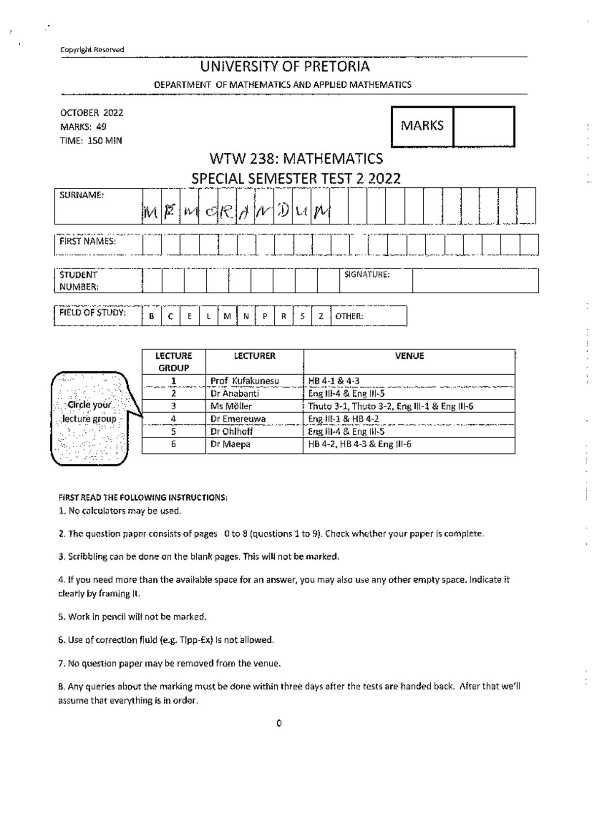 ST 2022 sicktest - Semester test 2 - WTW 238 - Studocu