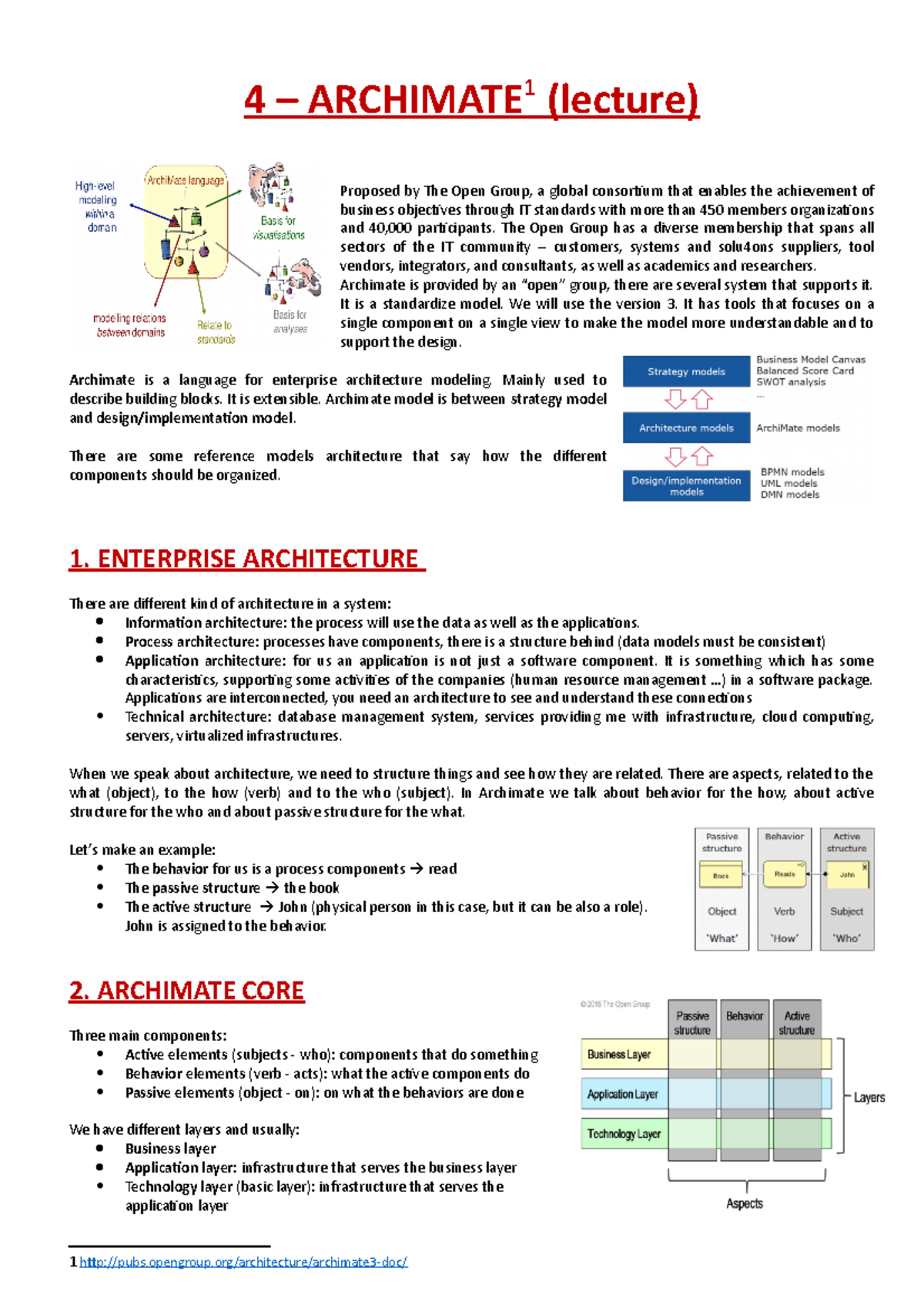 4V- Archimate - Lez 4 - 4 – ARCHIMATE 1 (lecture) Proposed by The Open ...