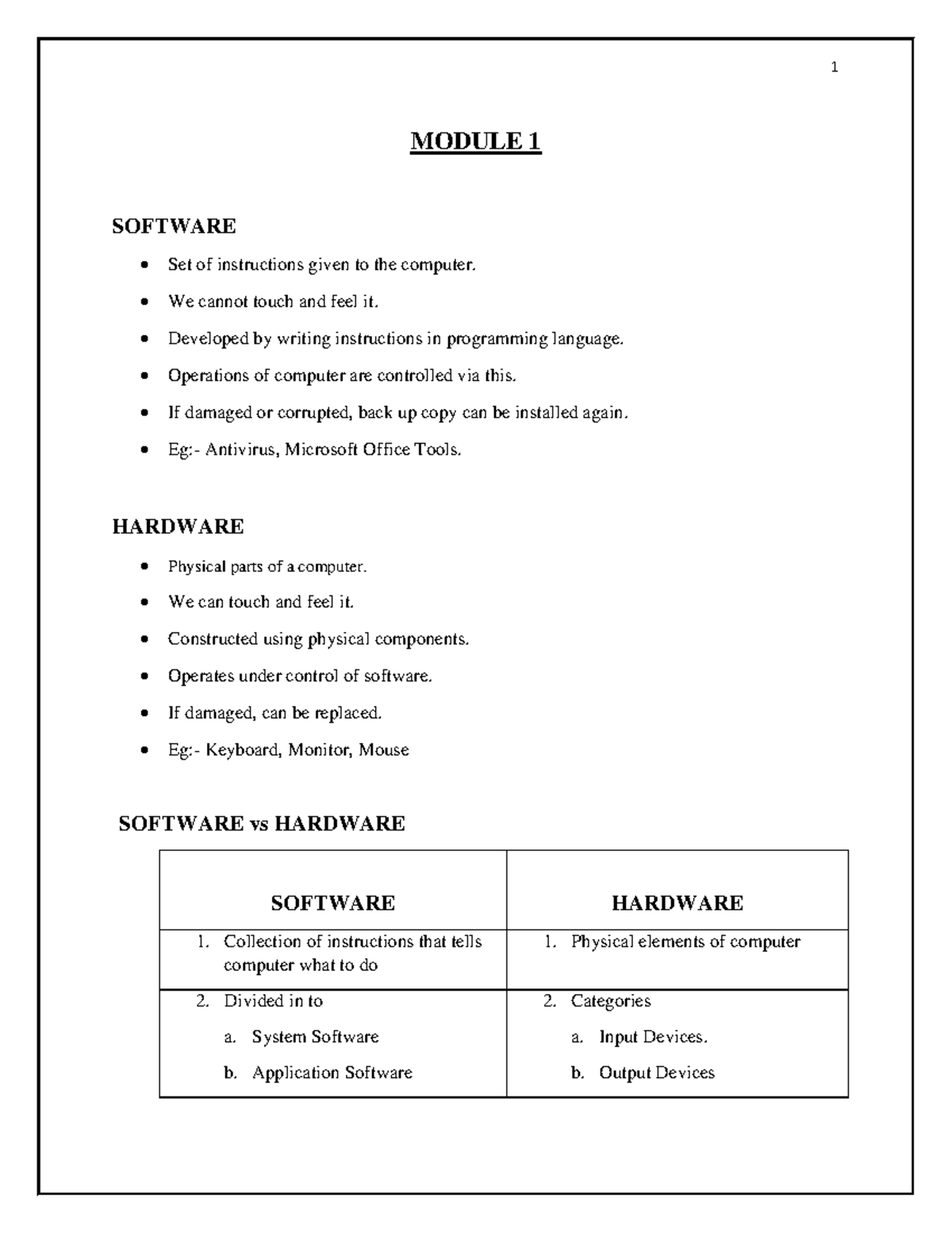 M1 Ss Edited Module 1 Software Set Of Instructions Given To The Computer We Cannot Touch And