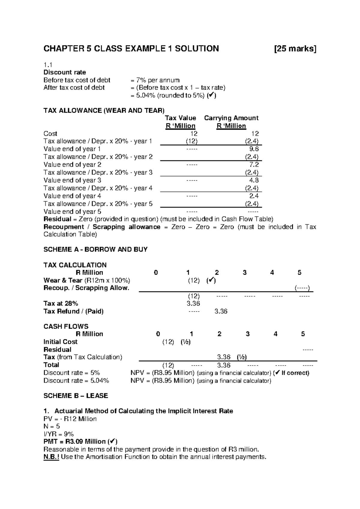 Chapter 5 Lecture Example Solution - CHAPTER 5 CLASS EXAMPLE 1 SOLUTION ...