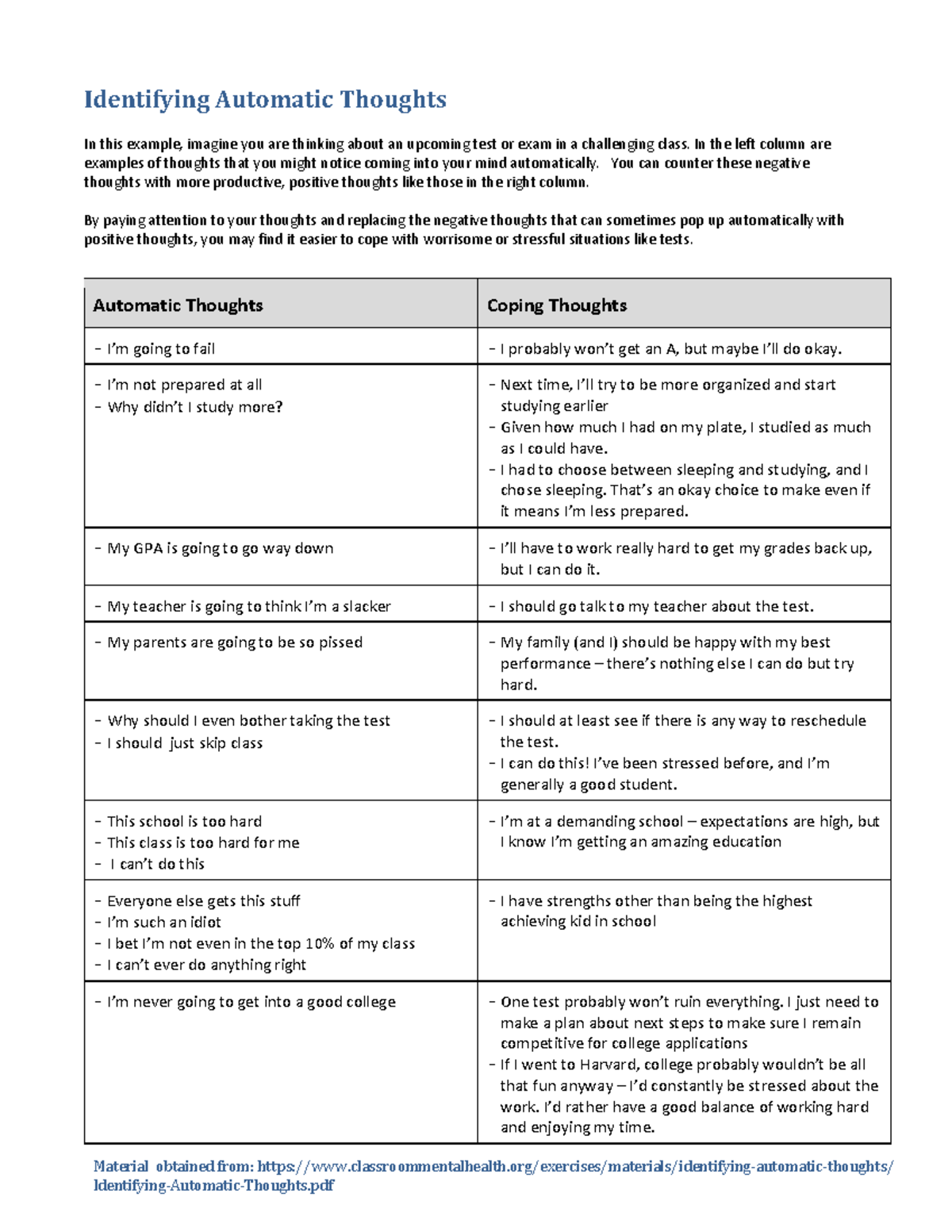 Identifying-Automatic-Thoughts - Identifying Automatic Thoughts In this ...
