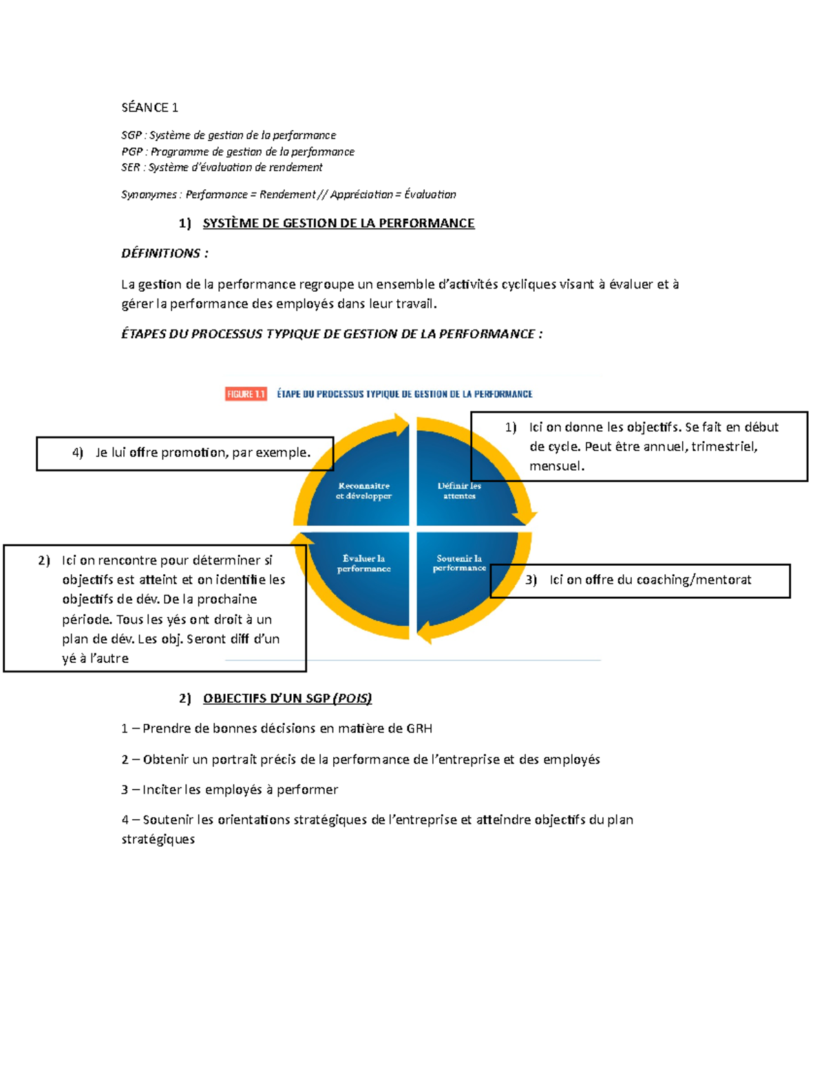 Résumé Intra - SÉANCE 1 SGP : Système de gestion de la performance PGP ...