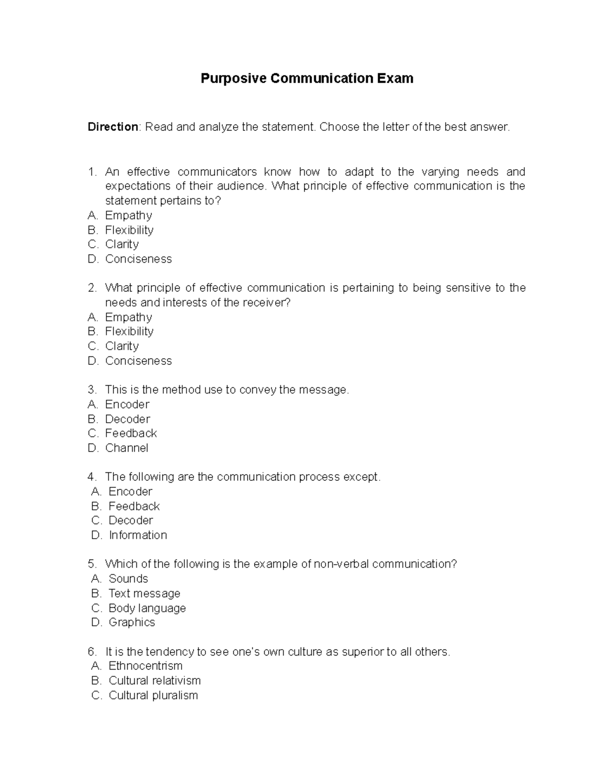 Purposive-Communication-Exam - Purposive Communication Exam Direction ...