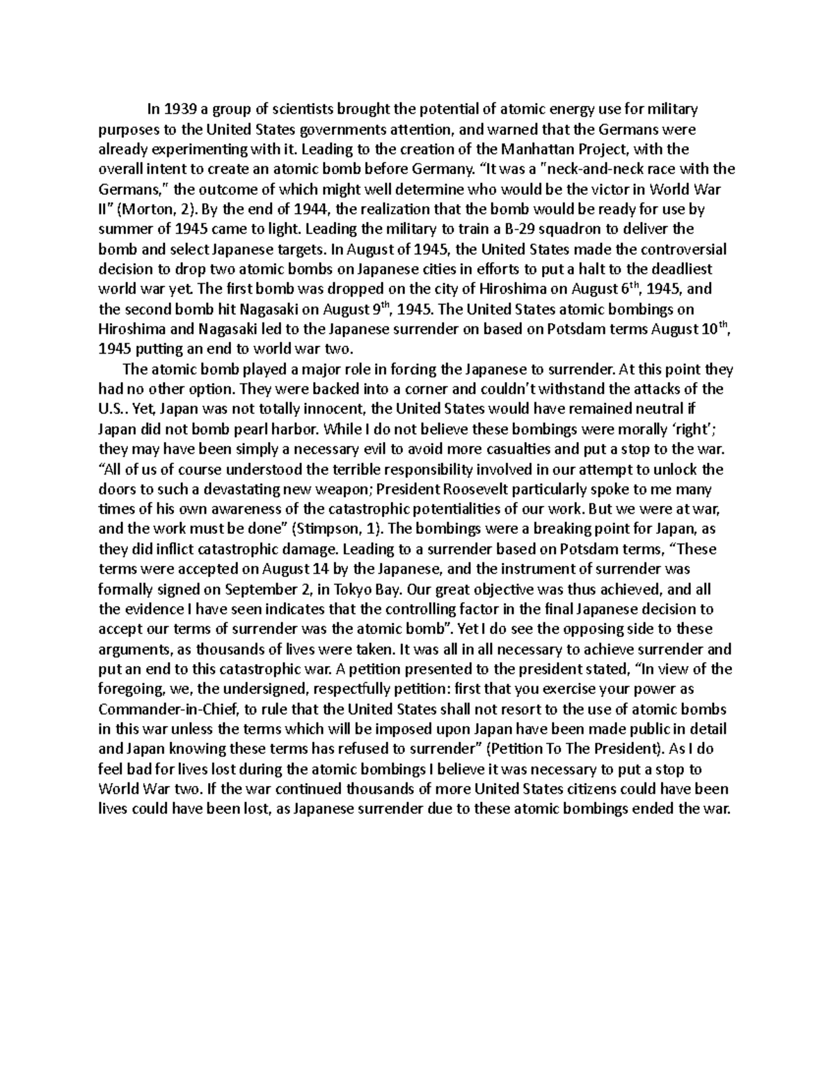 HY 104-Module 9 - HY 104 module 9 assignment - In 1939 a group of ...